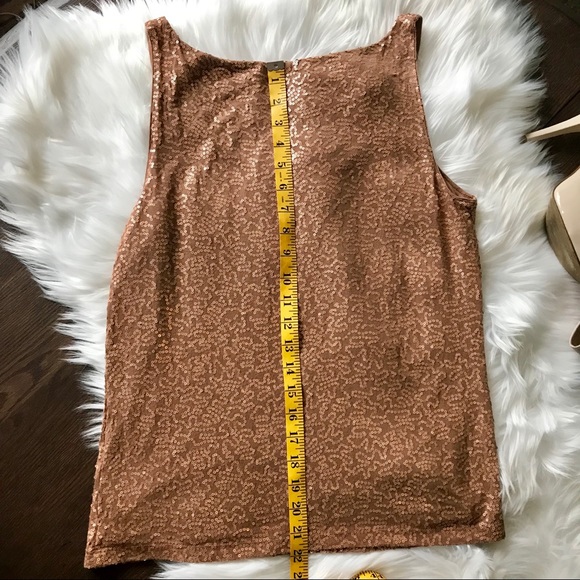 Talbots | Tops | Talbots Rose Gold Mini Sequin Tankshell Lined | Poshmark